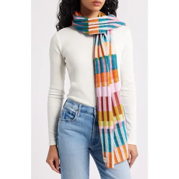 VERLOOP Mosaic Stripe Scarf - Rust Lilac