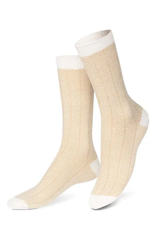 DOIY Petit Camembert Crew Socks - Beige