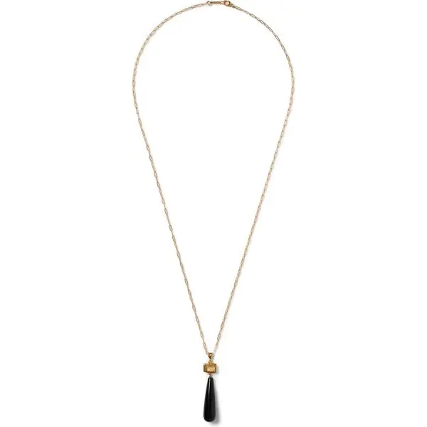 Chan Luu Messina Semiprecious Stone Pendant Necklace - Black Agate