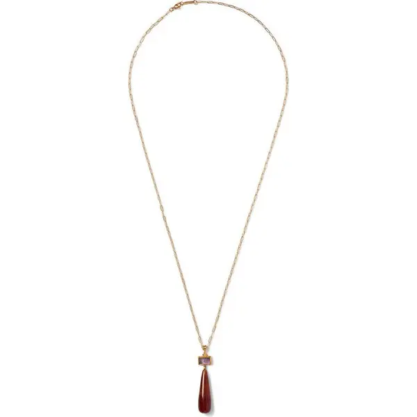 Chan Luu Messina Semiprecious Stone Pendant Necklace - Red Agate