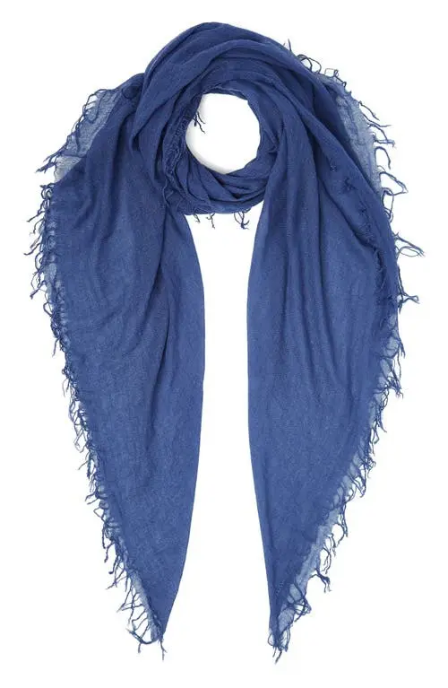 Chan Luu Fringe Cashmere & Silk Scarf - Indigo