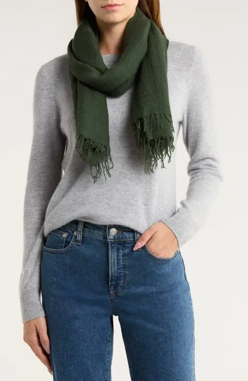 Chan Luu Fringe Cashmere & Silk Scarf - Kombu Green