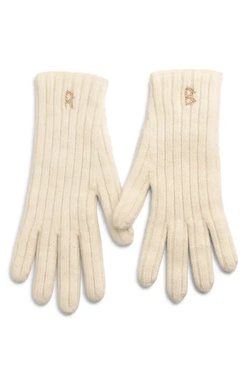 Ruslan Baginskiy Monogram Embroidered Merino Wool Gloves - Cream
