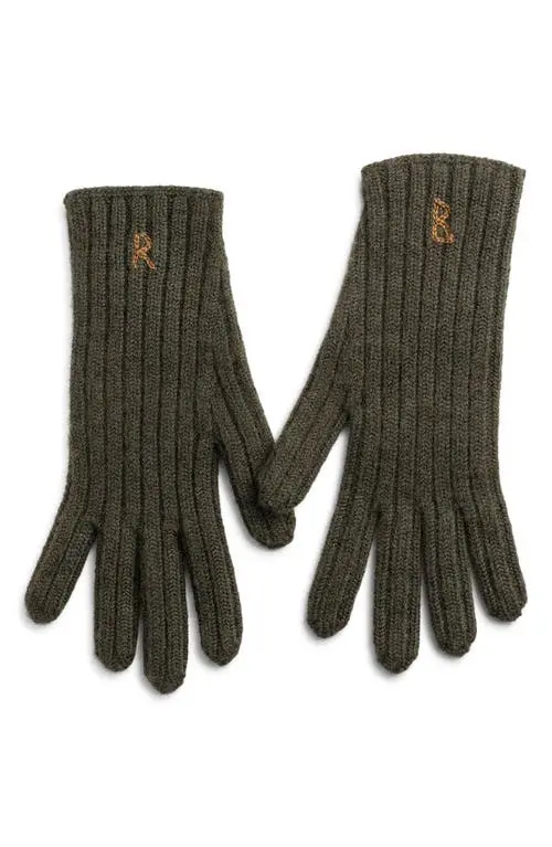 Ruslan Baginskiy Monogram Embroidered Merino Wool Gloves - Green
