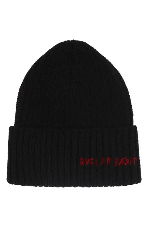 Ruslan Baginskiy Monogram Embroidered Beanie - Black