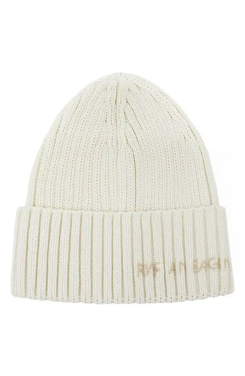 Ruslan Baginskiy Monogram Embroidered Wool Blend Beanie - Cream