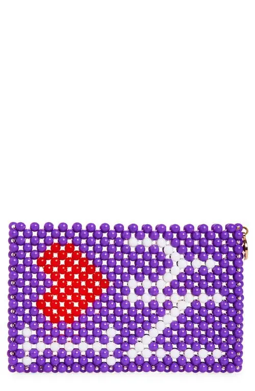 SUSAN ALEXANDRA I Love Ny Beaded Card Holder - Purple