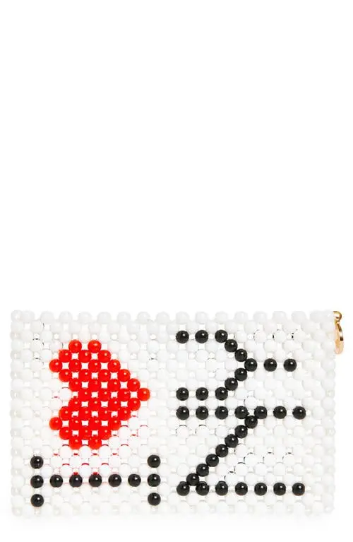 SUSAN ALEXANDRA I Love Ny Beaded Card Holder - White