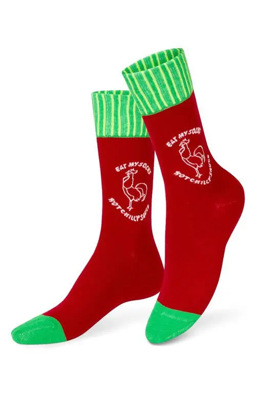 DOIY Hot Sauce Crew Socks - Red/green