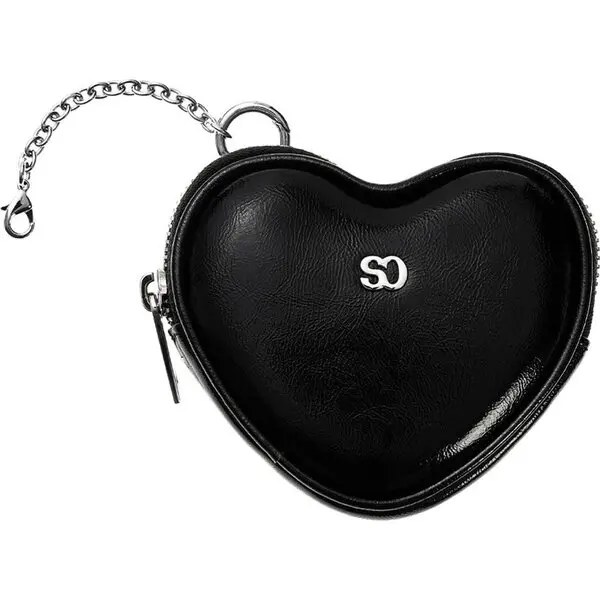 STAND OIL Heart Faux Leather Airpods Case - Black