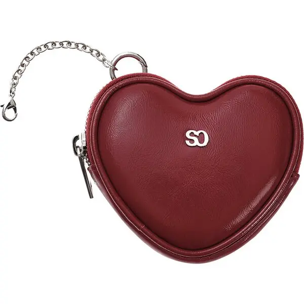 STAND OIL Heart Faux Leather Airpods Case - Red Wine