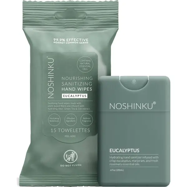 NOSHINKU Sanitizing Hand Wipes & Spray Set - Eucalyptus