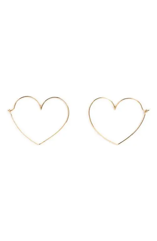 LOCAL ECLECTIC 9k Heart Hoop Earrings - Gold