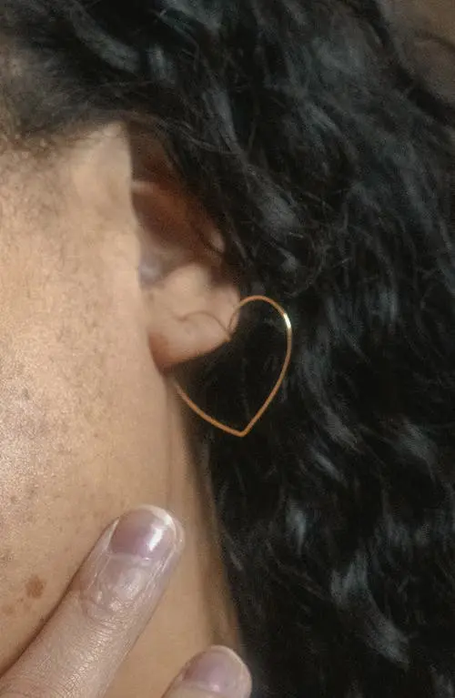 LOCAL ECLECTIC 9k Heart Hoop Earrings