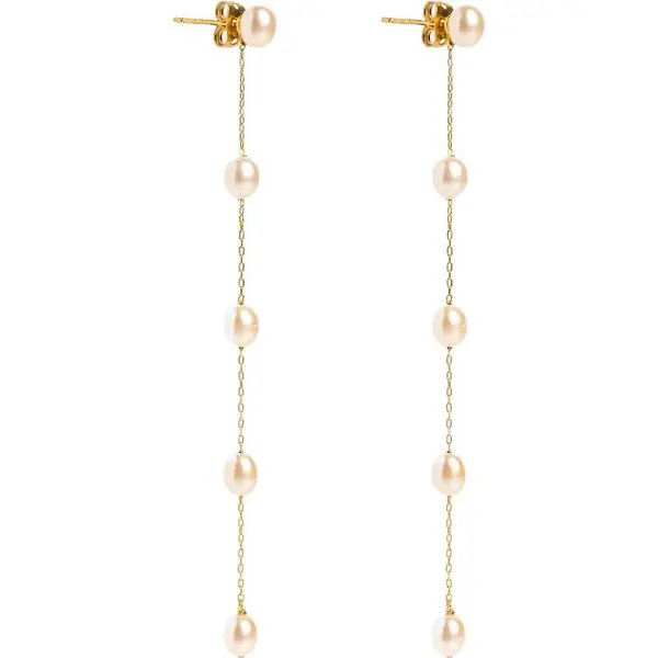 LOCAL ECLECTIC Freshwater Pearl Drop Earrings - Gold