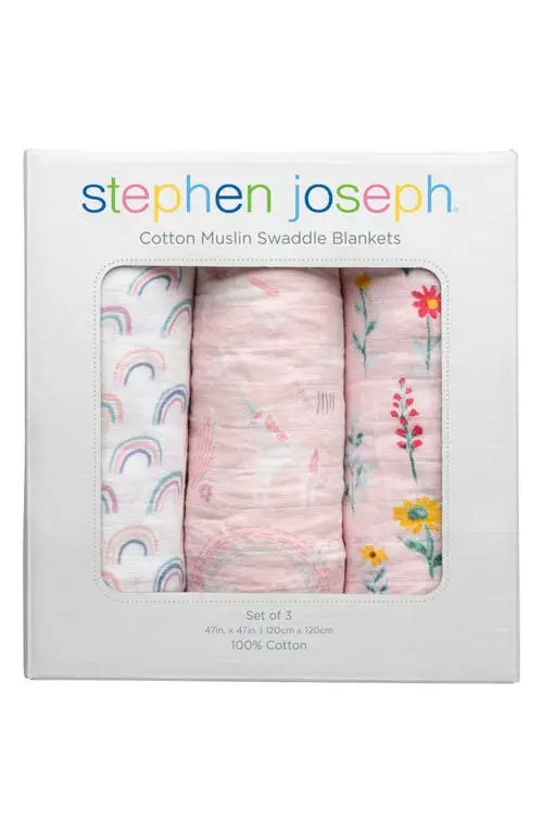 STEPHEN JOSEPH Set Of 3 Muslin Blankets - Unicorn