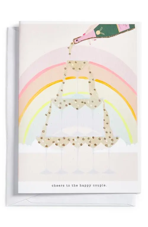 VERRIER Cheers To The Happy Couple Greeting Card - Beige Rainbow Multi