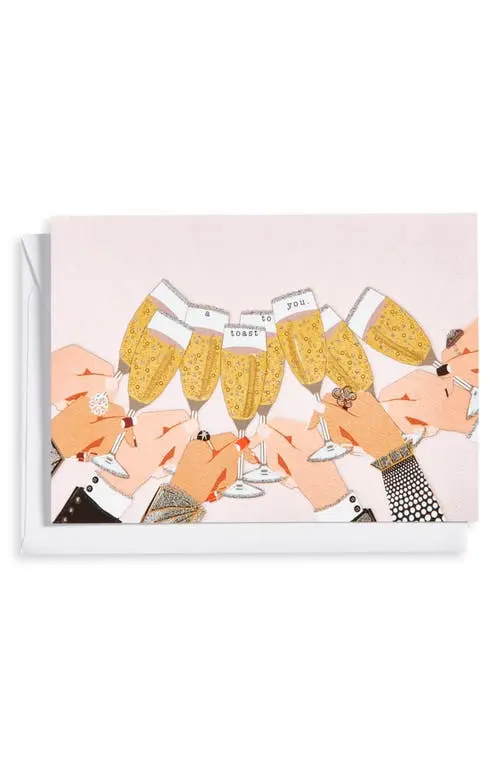 VERRIER A Toast To You Greeting Card - Yellow Multi