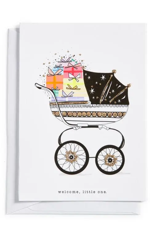VERRIER Stroller Greeting Card - Black White Multi