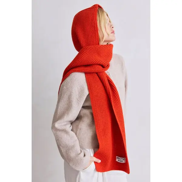 ARCTIC FOX & CO The Recycled Bottle Hooded Scarf - Sunkissed Coral