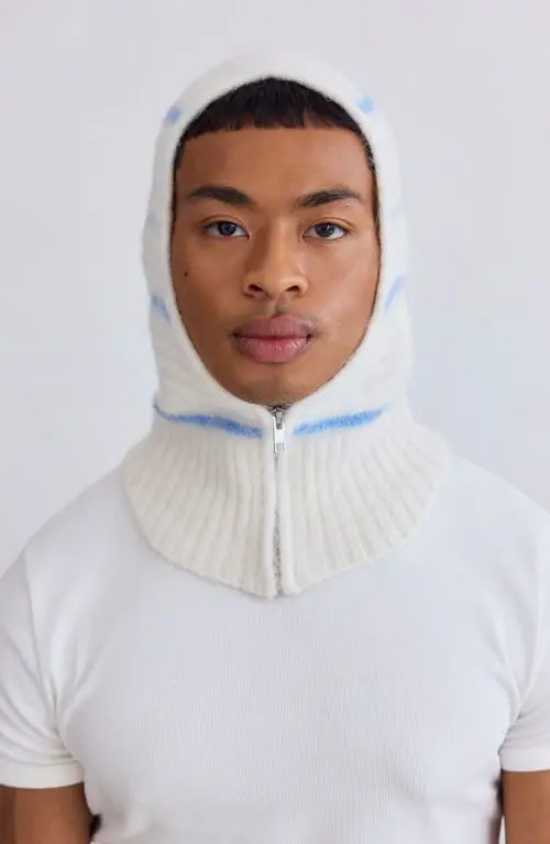 ARCTIC FOX & CO The Alpaca Blend Zip Balaclava - Arctic White/sky Blue