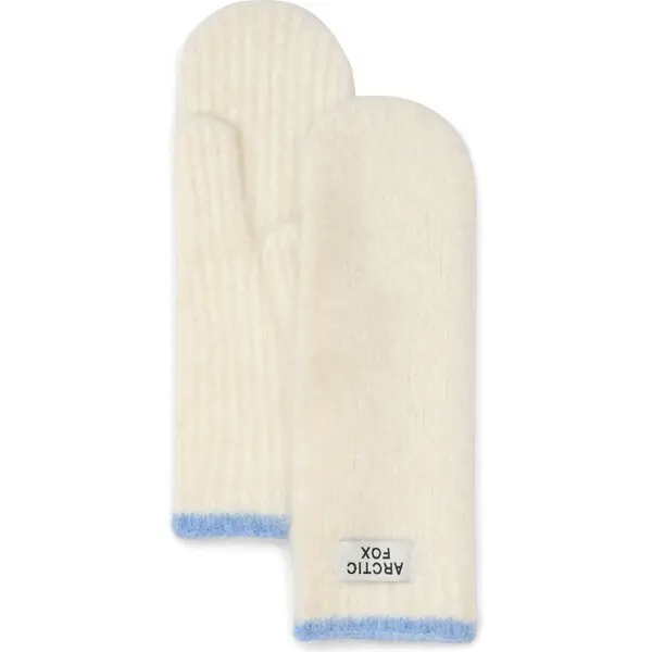 ARCTIC FOX & CO Alpaca Blend Mittens - Arctic White/sky Blue