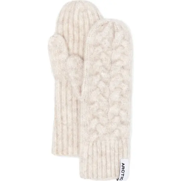 ARCTIC FOX & CO The Mohair & Merino Wool Blend Mittens - Arctic White