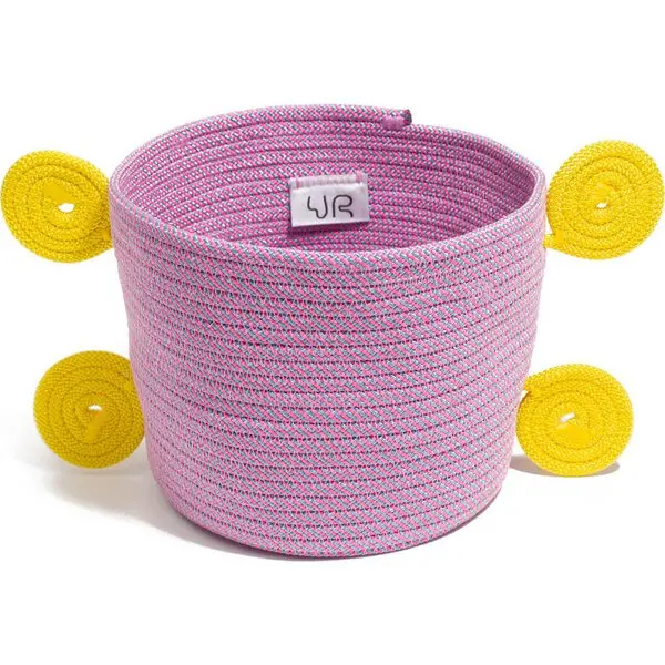 UGLY RUGLY Spiral Storage Basket - Pink Blue Stripe/yellow