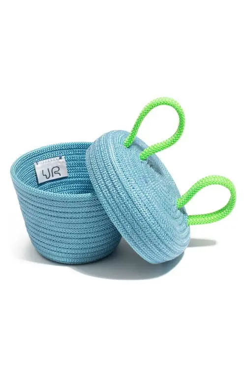 UGLY RUGLY Mini Lidded Storage Basket - Baby Blue Lime
