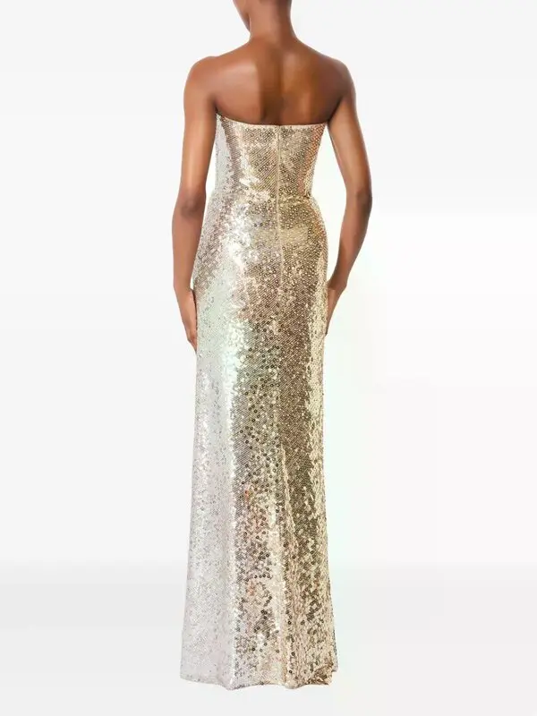 Jenny Packham Sequin-embellished Strapless Maxi Dress - Neutrals