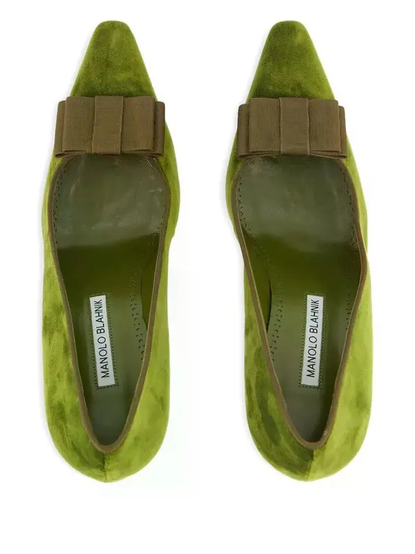 Manolo Blahnik 90mm Readorhi Pumps - Green