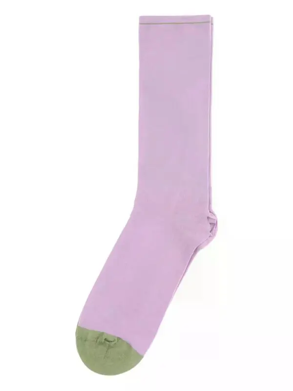 LA MAISON Contrast-toe Crew Socks - Purple