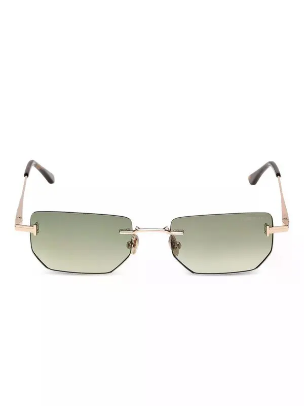 TOM FORD Rimless Rectangle-frame Sunglasses - Gold