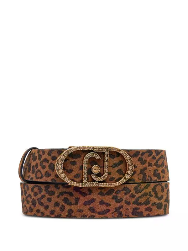 Liu Jo Leopard-pattern Belt With Embellished Buckle - Brown