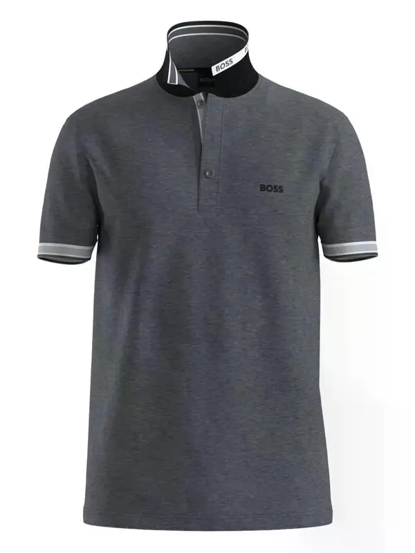 BOSS Contrast-collar Polo Shirt - Grey