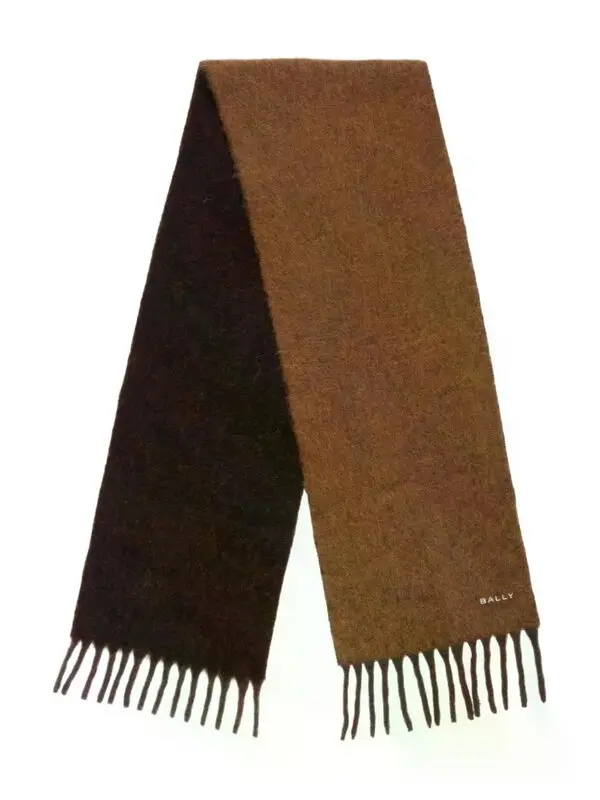 Bally Two-tone Logo-embroidery Scarf - Brown