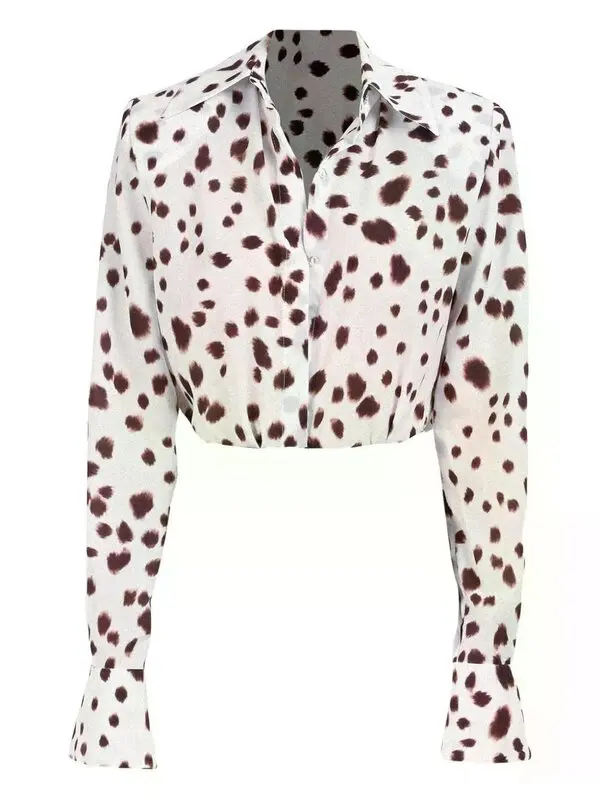 ROWEN ROSE Dalmatian-pattern Long-sleeve Shirt