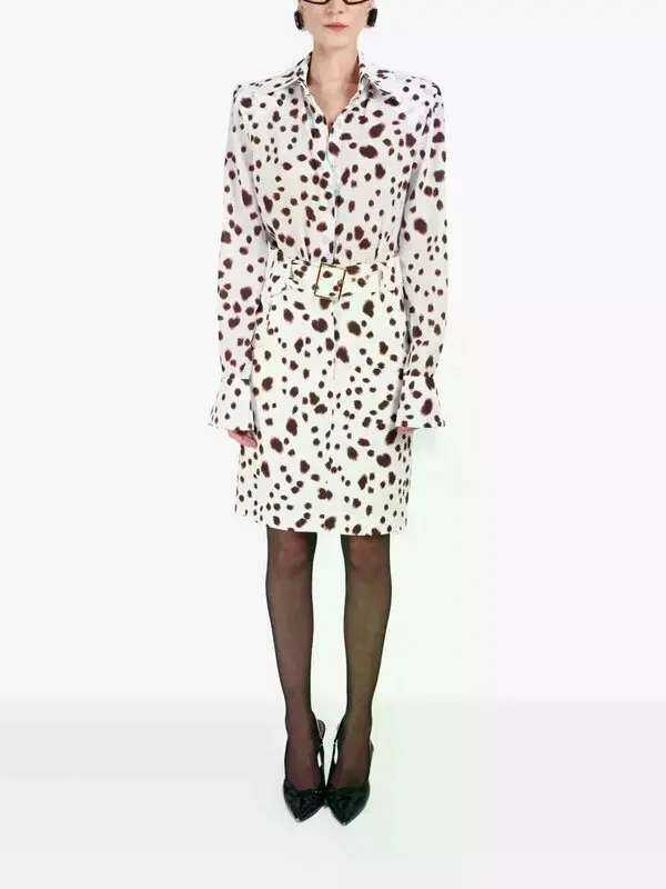 ROWEN ROSE Dalmatian-pattern Long-sleeve Shirt