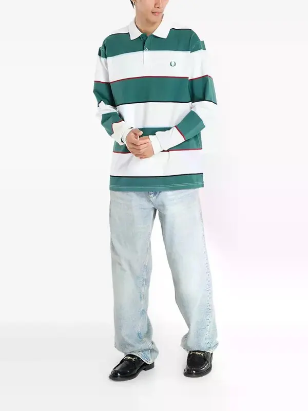 Fred Perry Striped Long-sleeve Polo Shirt