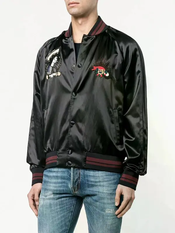 Valentino Garavani Embroidered Bomber Jacket - Blue