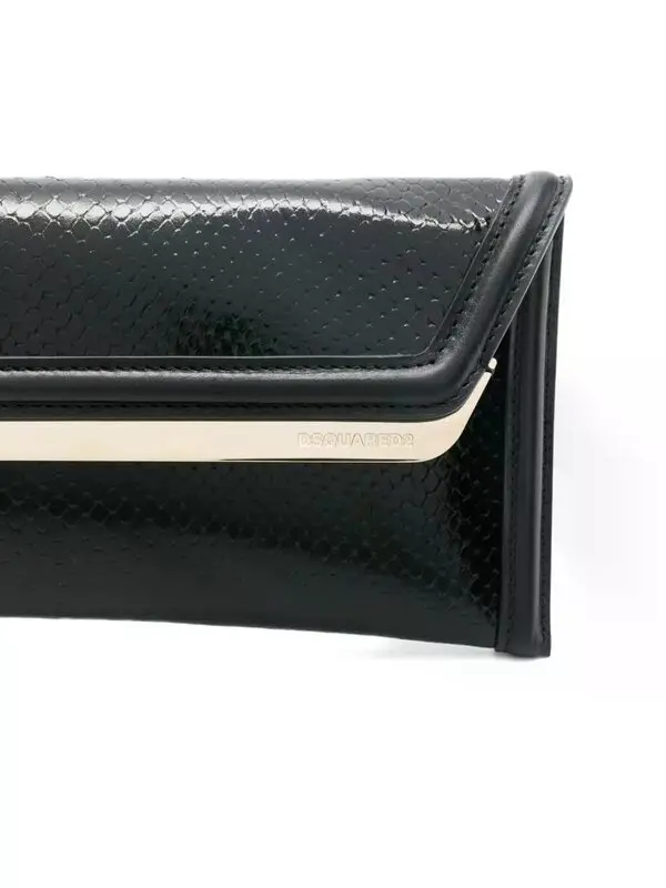 Dsquared2 Metallic-trim Leather Clutch