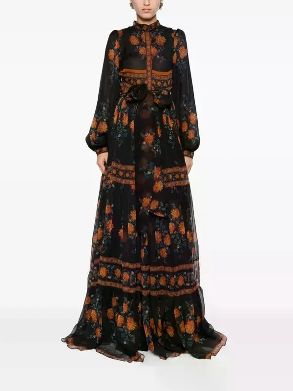 MIAU BY CLARA ROTESCU Loyola Floral Print Dress - Black