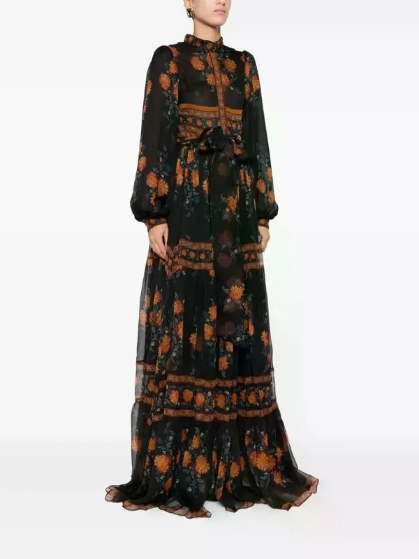 MIAU BY CLARA ROTESCU Loyola Floral Print Dress - Black