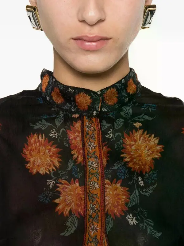 MIAU BY CLARA ROTESCU Loyola Floral Print Dress - Black