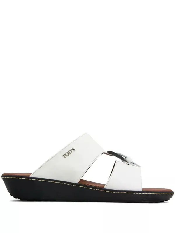 TOD'S Buckle-detail Wedge Sandals - White