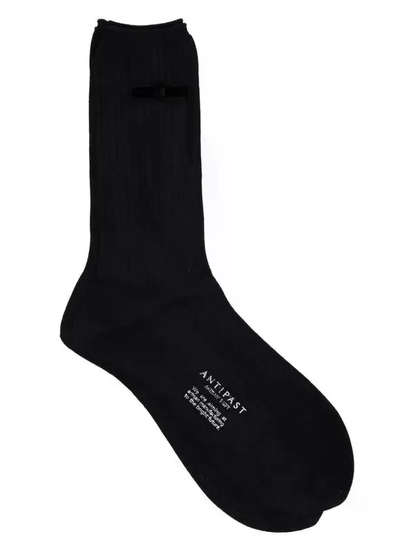 ANTIPAST Ribbed Socks With Bow Detail - Black