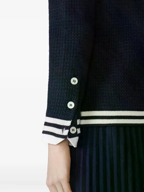 Thom Browne Tuck-stitch V-neck Cardigan