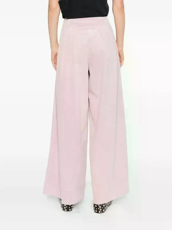 HANNES ROETHER Pleated Corduroy Trousers