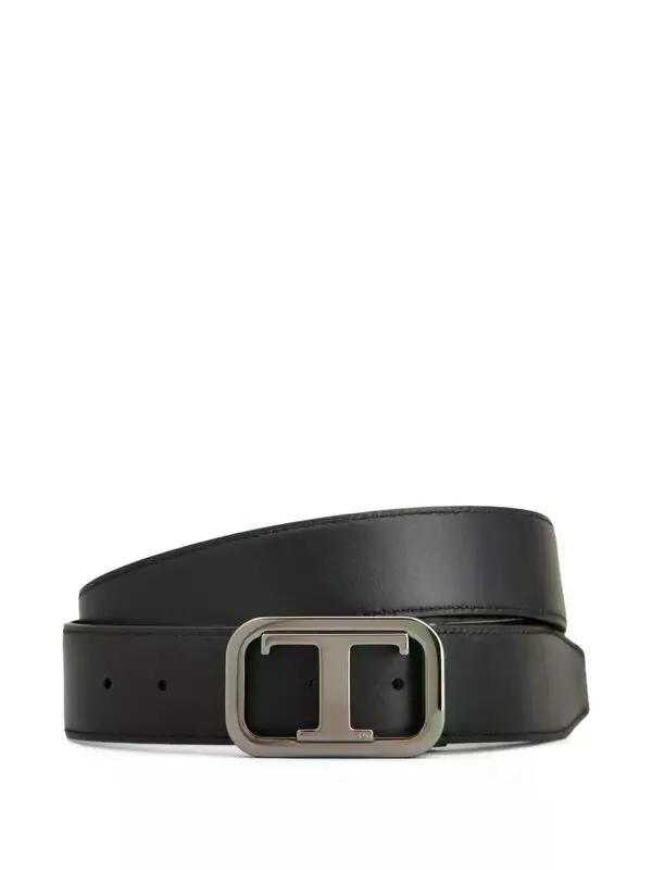 TOD'S Leather T-buckle Belt - Black
