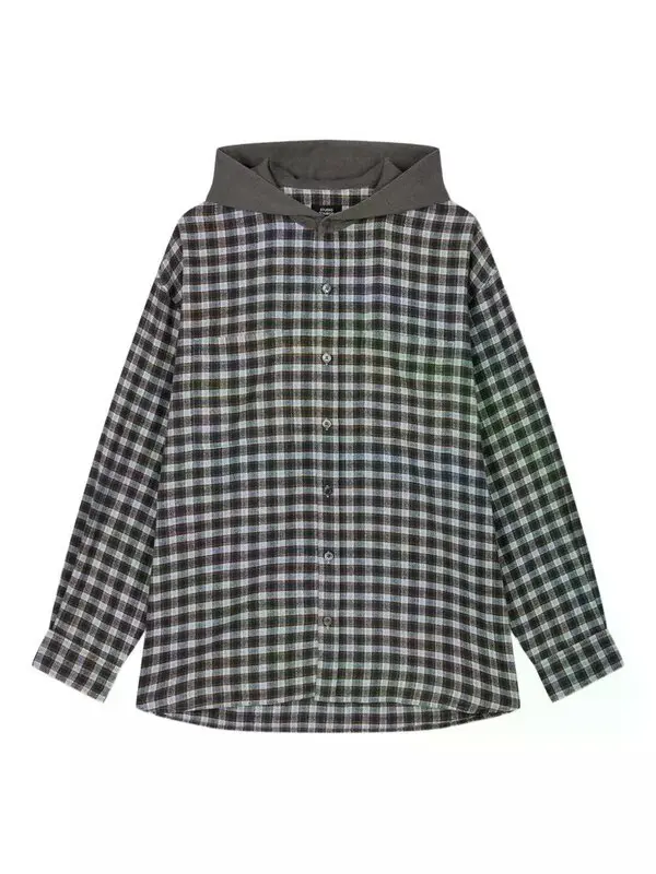 STUDIO TOMBOY Hooded Check-pattern Shirt